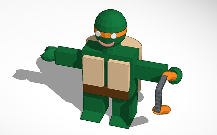 3D design Teenage Mutant Ninja Turtle Michelangelo - Tinkercad