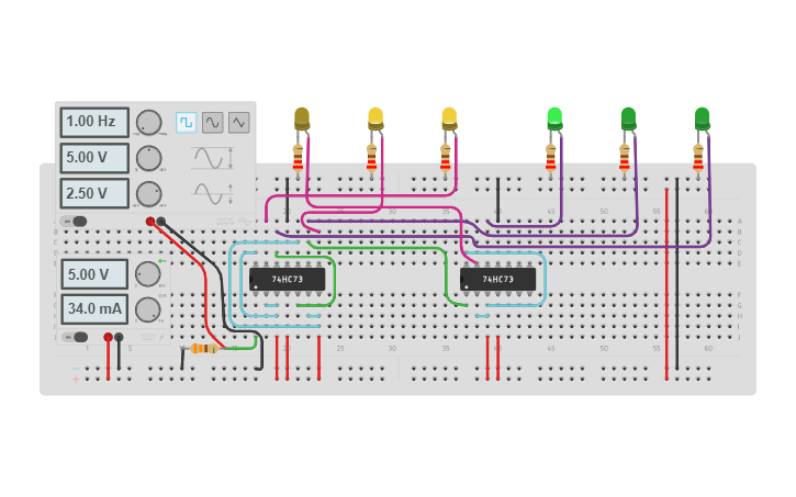 Circuit Design Contador De 3 Bits Com Flip Flop Jk Ligado Como Tipo T E Gerador De Função