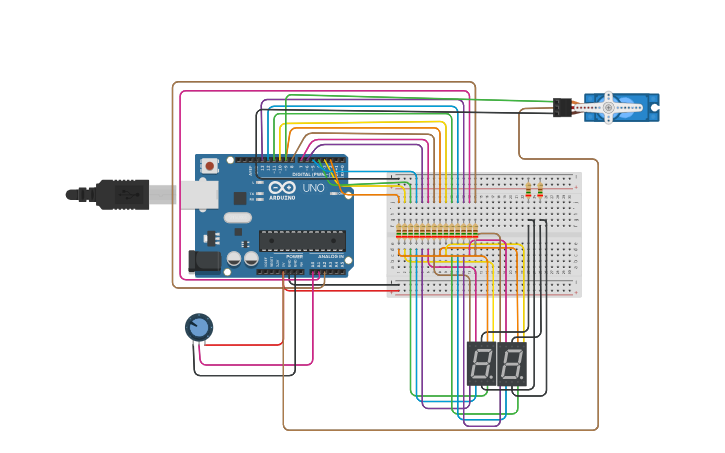 Circuit design water level - Tinkercad