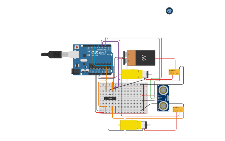 Circuit design Copy of CARRITO SIMPLE - Tinkercad