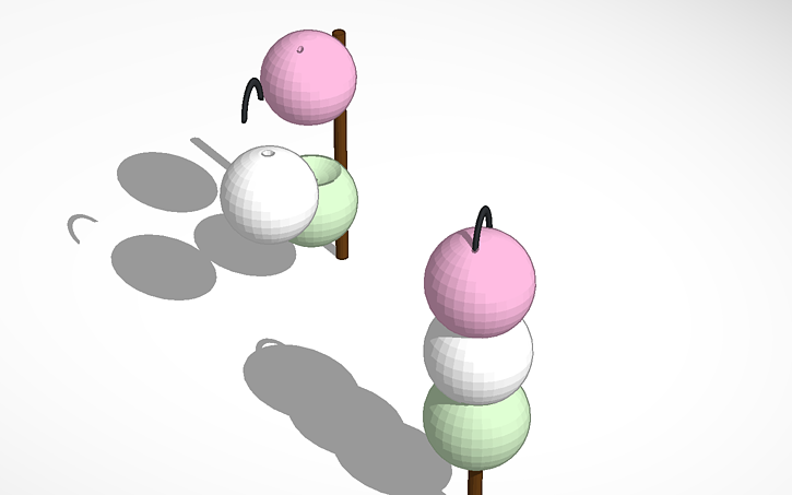 3d Design Dango Keychain Tinkercad