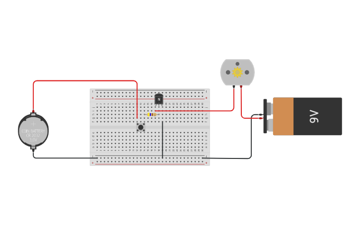 Circuit design NPN Transistor | Tinkercad