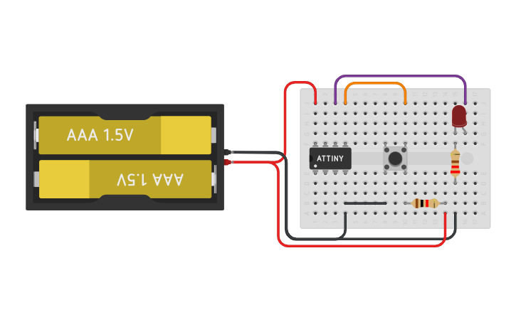 Circuit design Debounce - Tinkercad
