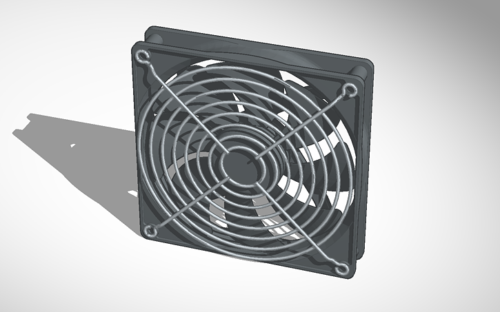 3D design Computer Fan & Cover grid - Tinkercad