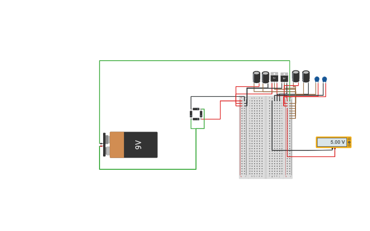 Circuit design 5V Regulated Dual Power Supply - Tinkercad