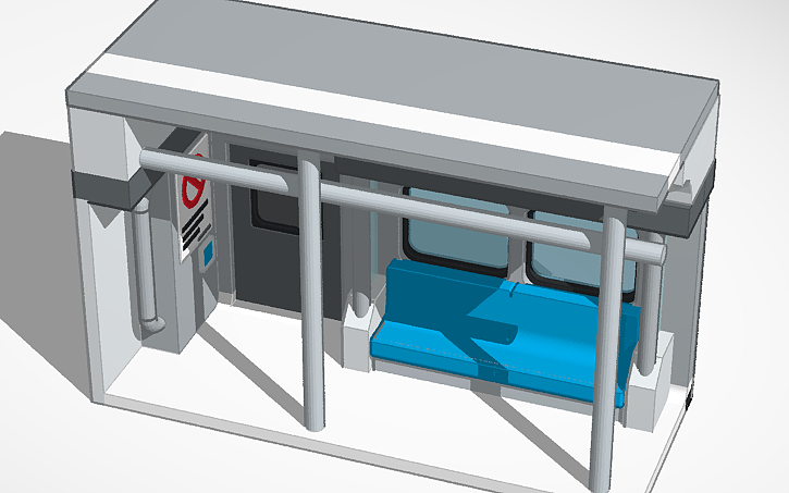 3D design Cross section of a Subway Train - Tinkercad