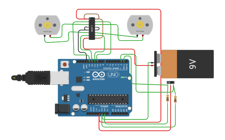 Circuit design MOTOR CONTROLLER - Tinkercad