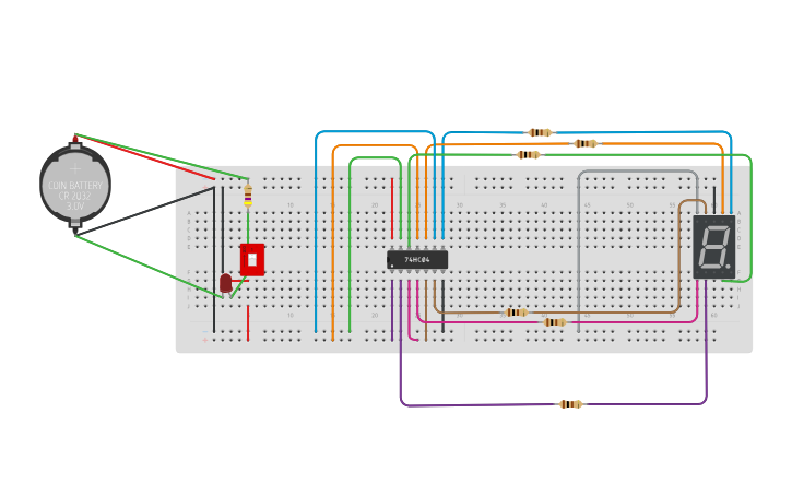 Circuit design Copy of Midterm Binary-Coded Decimal | Tinkercad