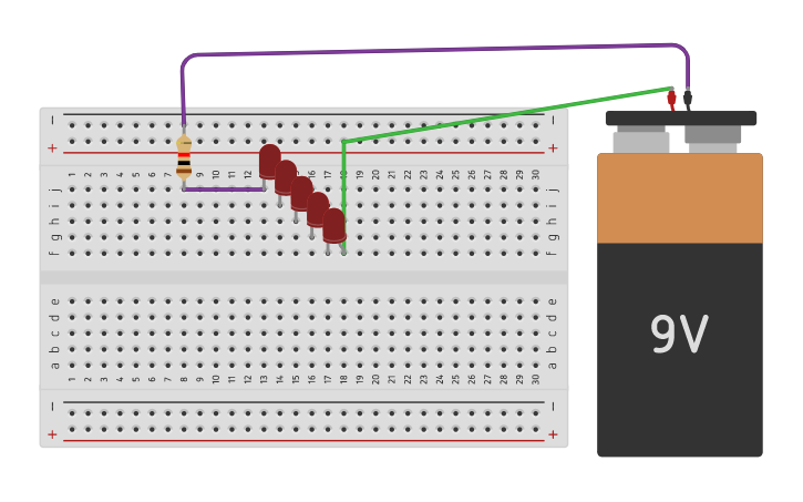 Circuit Design Serial Connection Tinkercad