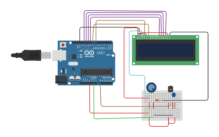 Circuit design 温度計 - Tinkercad