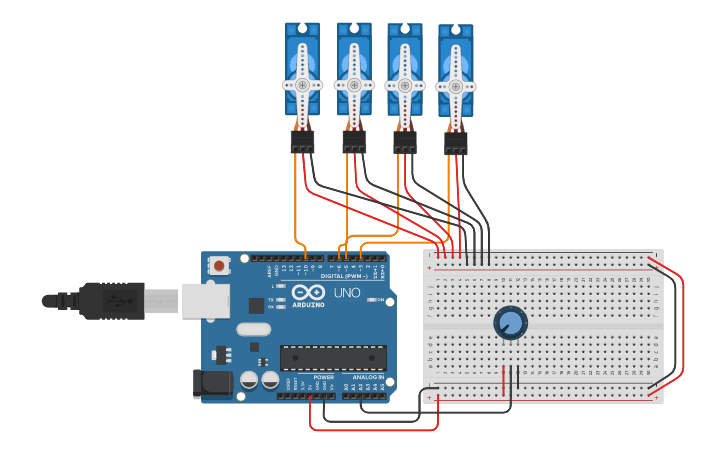 Circuit Design Lab 12 4 Control Servo With Potentiometer Tinkercad