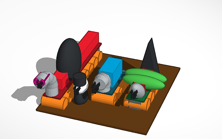 3D design cursed train frends - Tinkercad