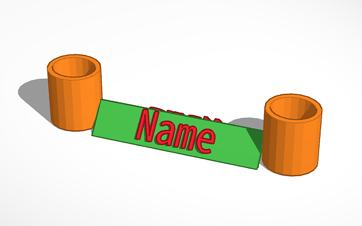 3D design Name Tag - Tinkercad