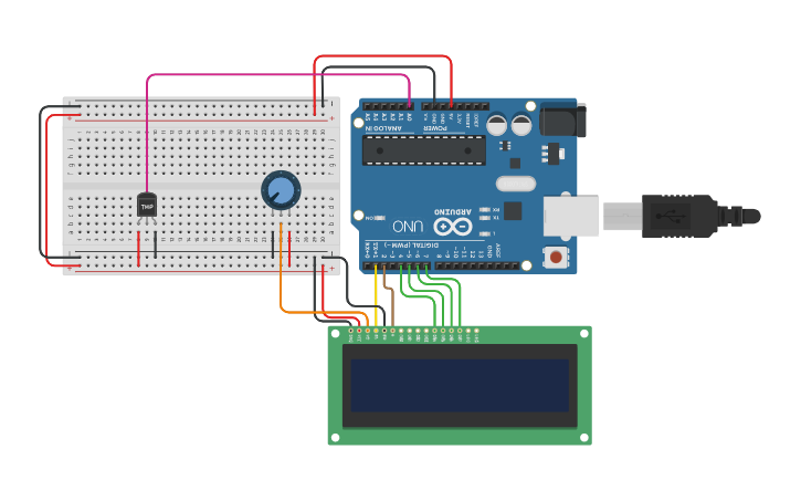 Circuit design Mini-Project-Temperature Sensore - Tinkercad