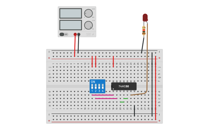 Circuit design AND GATE using NAND | Tinkercad