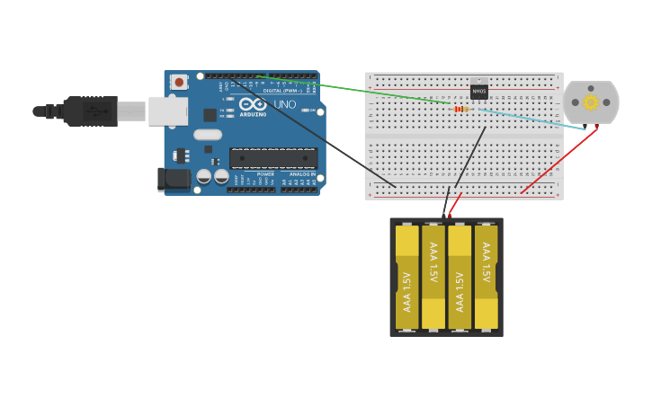 Circuit design DC Motor Arduino | Tinkercad