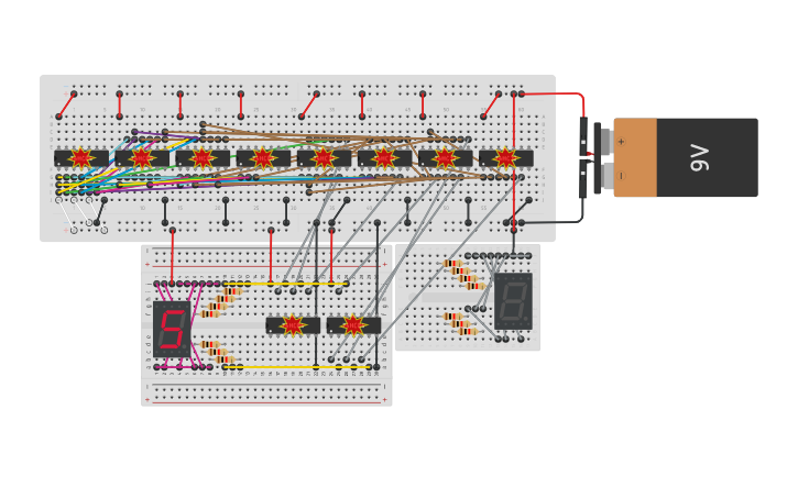 Circuit Design 7 Segment Display Using Ic Tinkercad 7399