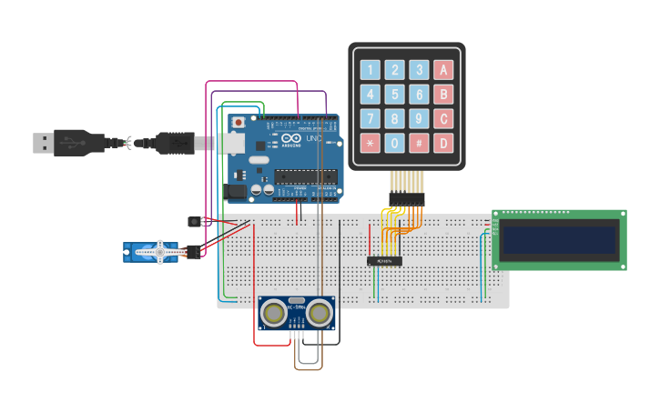 Circuit design Smart-Car-Parking-Project - Tinkercad