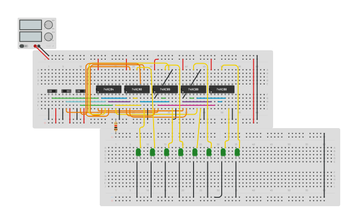 Circuit design 3:8 Decoder - Tinkercad