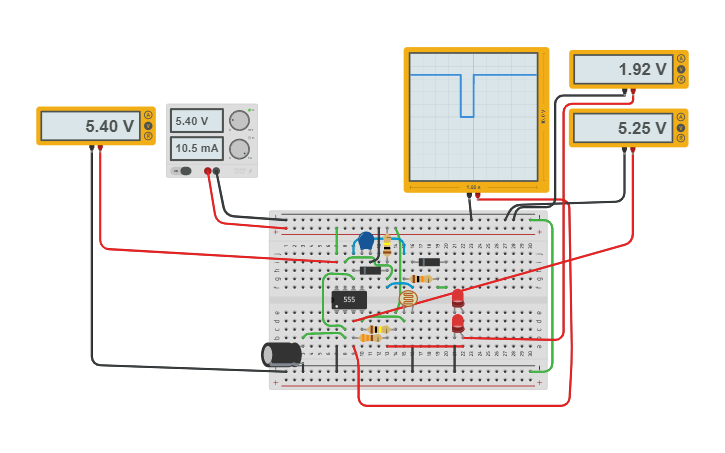 Circuit design CI-555 Sensor de Luminosidade | Tinkercad