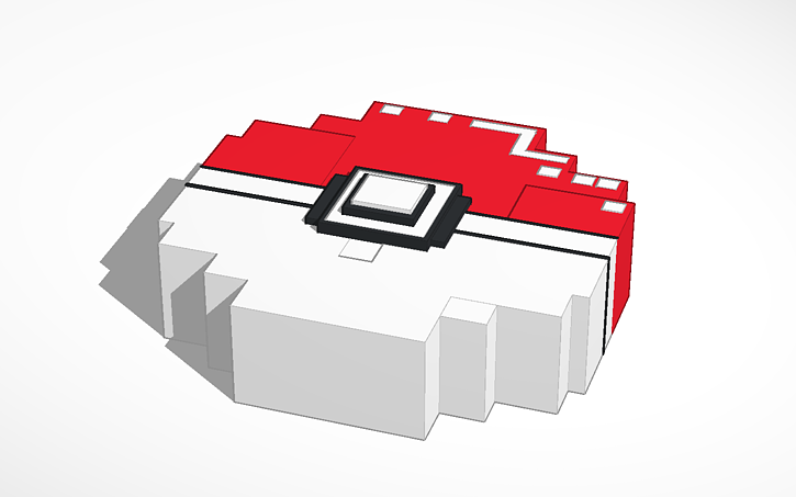 3D design Pokeball 2D | Tinkercad