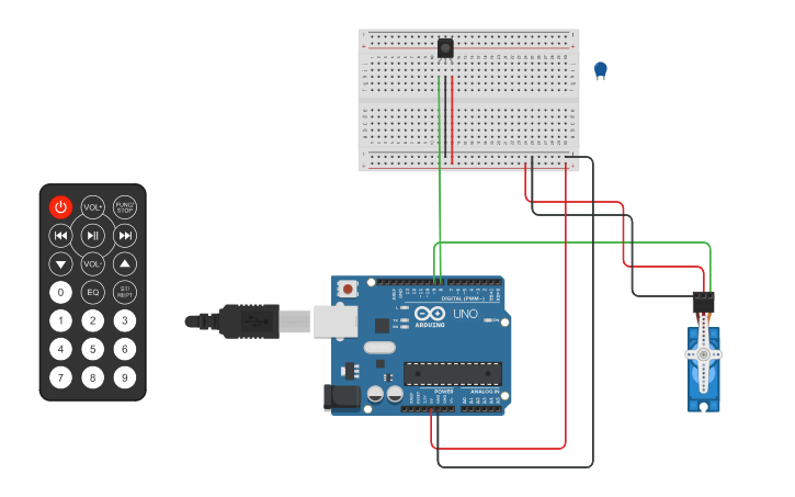 Circuit design Pinza Ir Servo - Tinkercad