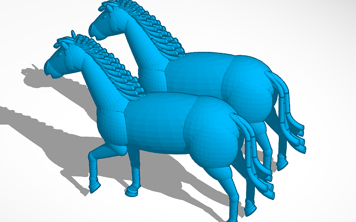 3D design horses in sunset - Tinkercad