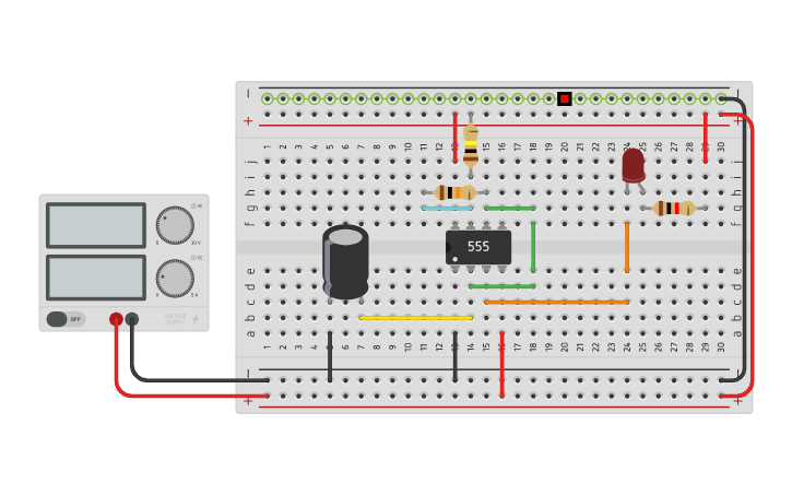Circuit design 555 Timer - Tinkercad