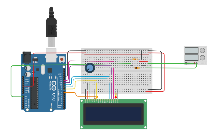 Circuit design Voltmeter-Вольтметр - Tinkercad