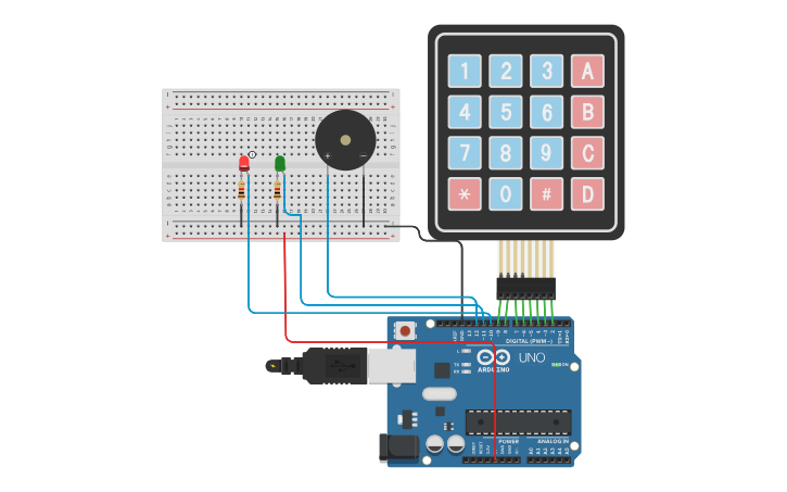 Circuit Design Password Protection Security System Tinkercad