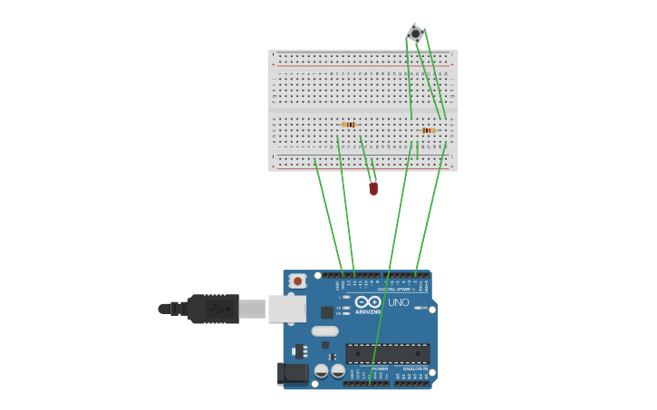 Circuit design Lecture 5 button example - interrupts - Tinkercad
