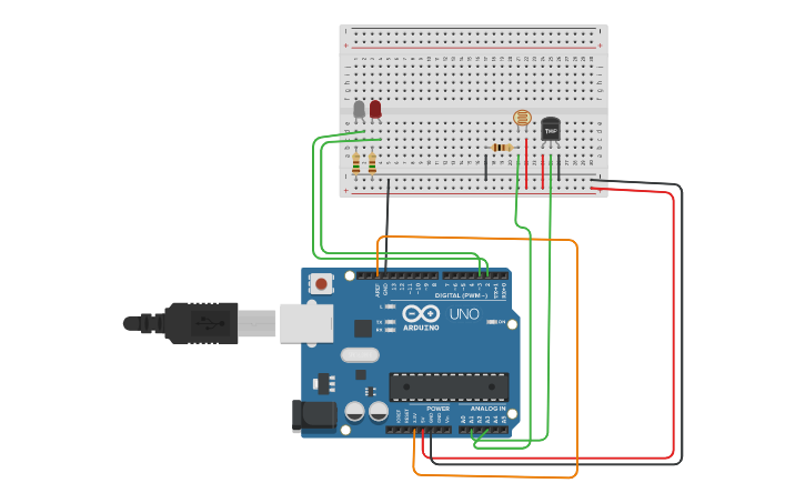 Circuit design ADC - Tinkercad