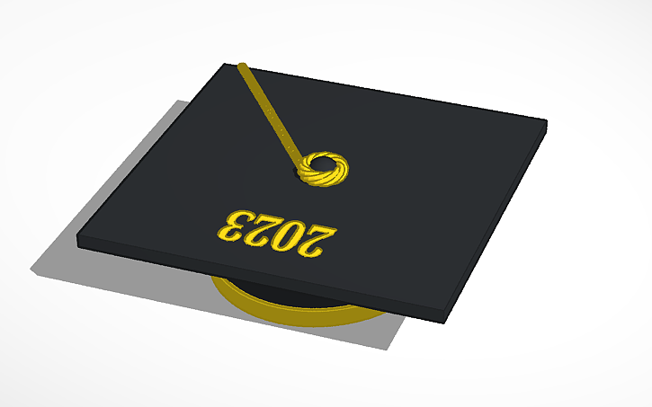 3D design Graduation Hat - Tinkercad