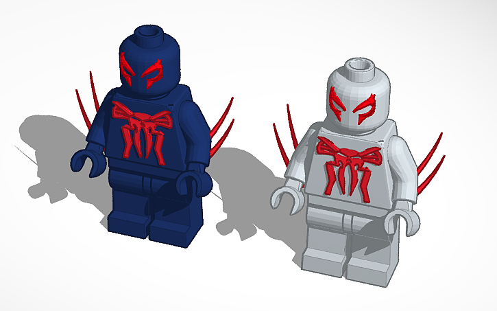 3D design Lego Spiderman 2099 both forms - Tinkercad