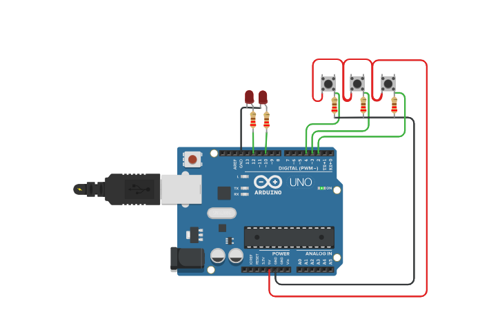 Circuit design painel passa ou repassa | Tinkercad