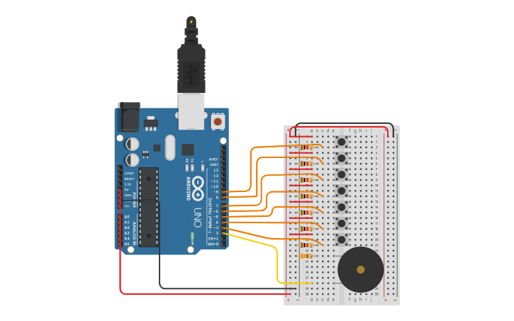 Circuit design tastierino Garotta | Tinkercad