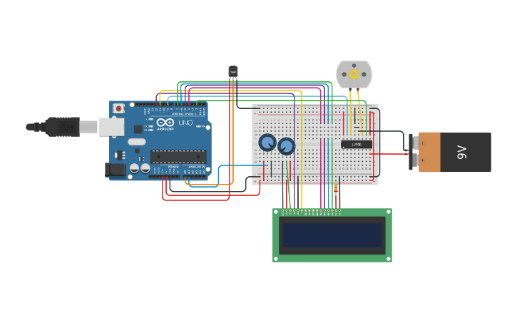 Circuit Design A Temperature Controlled Fan Task 4 Tinkercad