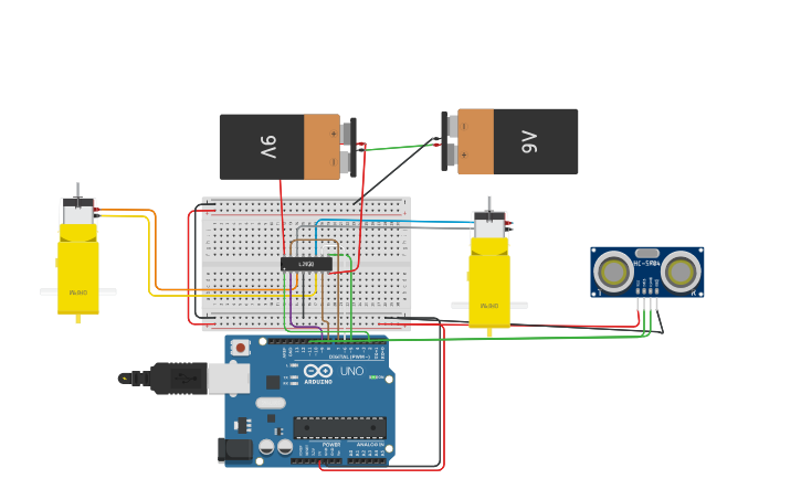 Circuit design VOICE CONTROLLED WHEELCHAIR - Tinkercad Circuit design VOICE CONTROLLED WHEELCHAIR - Tinkercad