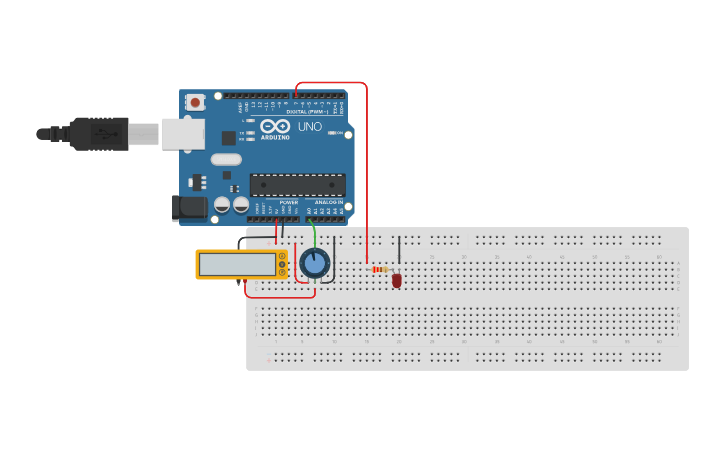 Circuit design Ejercicio 1 salida digital - Tinkercad