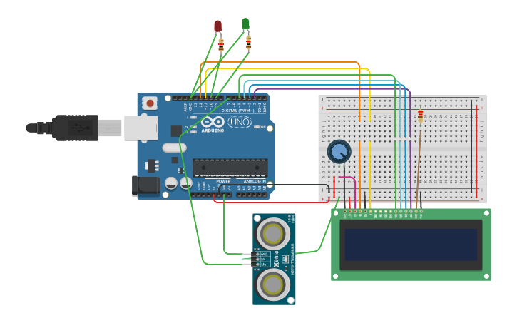 Circuit design car sensor - Tinkercad