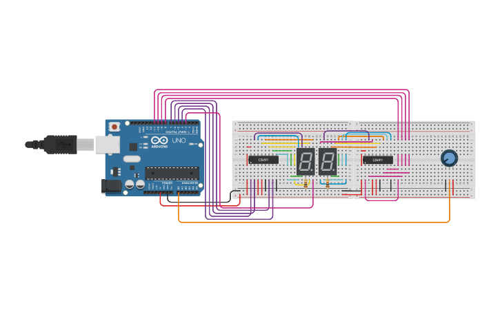 Circuit design volt meter - Tinkercad