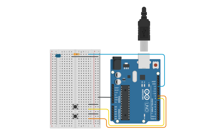 Circuit design Boolean AND | Tinkercad