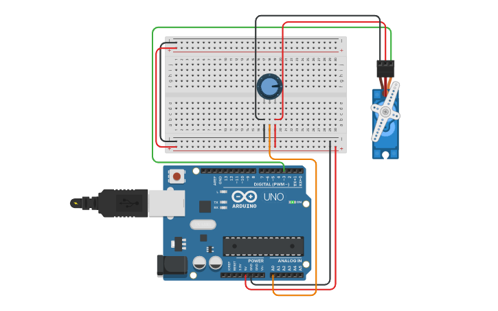Circuit Design Experiment D Continuous Micro Servo Tinkercad