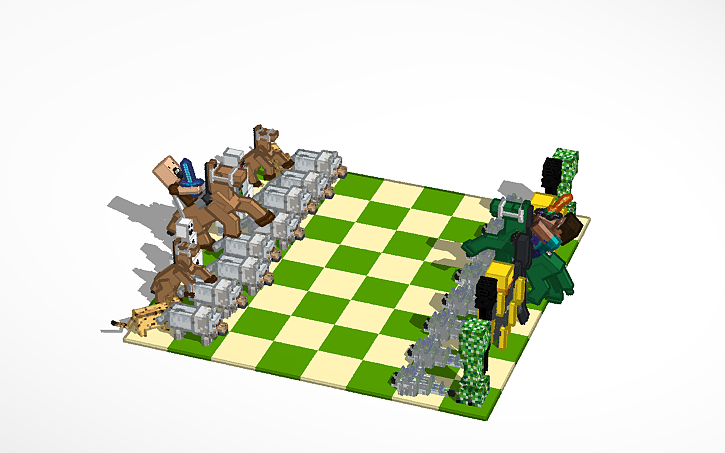 3D design minecraft chess - Tinkercad