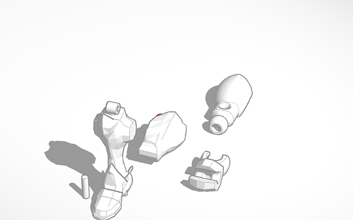 3D design samus action figure left leg and left forearm parts - Tinkercad