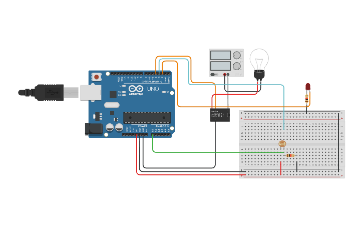 Circuit design Light control system - Tinkercad