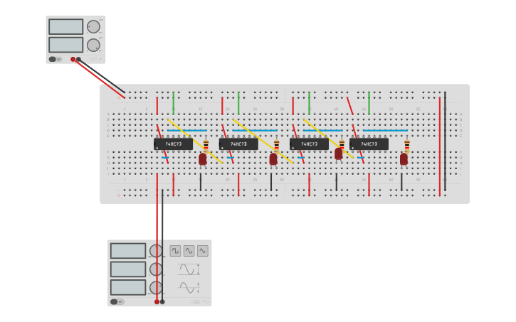 Circuit Design Exp 7 Asynchronous Up Counter Tinkercad