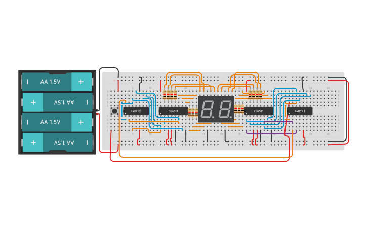 Circuit design Contador de 0 a 99 - Tinkercad Circuit design Contador de 0 a 99 - Tinkercad