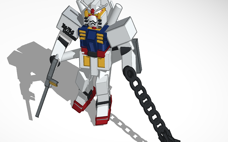 3D design Gundam Rx-78-2 with Cockpit detail - Tinkercad