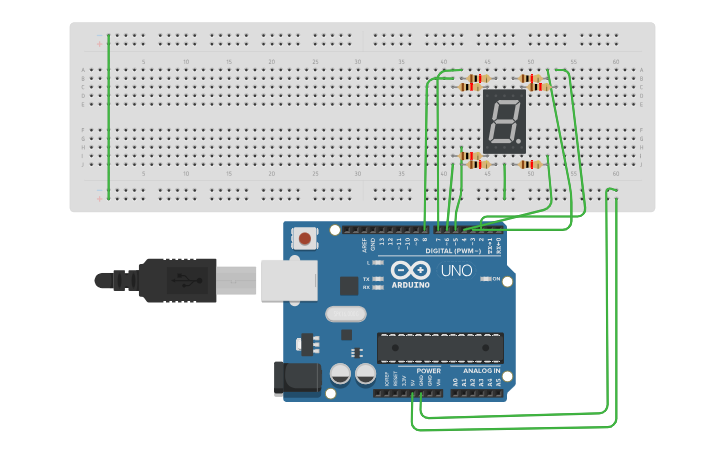 Circuit design Display 7S - Tinkercad